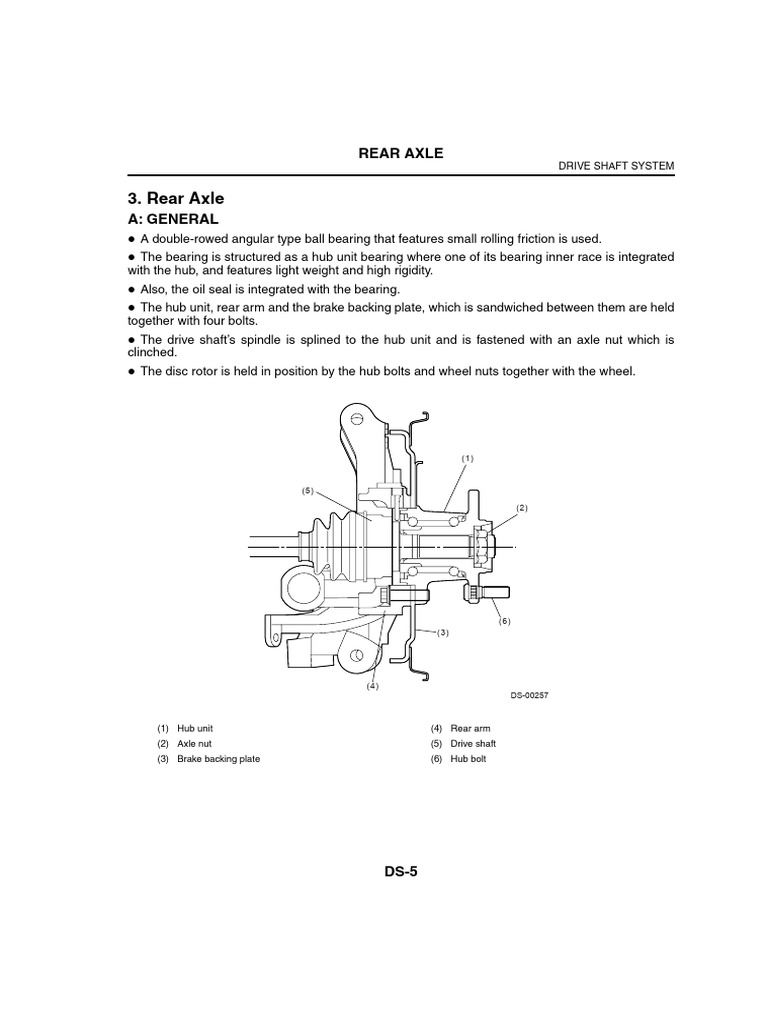 103 - Basic Description - Rear Axle | PDF | Axle | Vehicle Parts