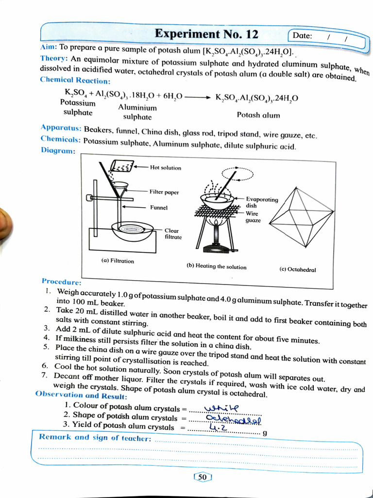 Chemistry Practical Class12th | PDF | Hydroxide | Chemical Substances