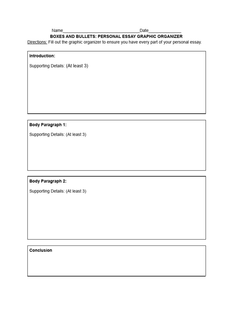 Personal Essay Boxes and Bullets Guide | PDF