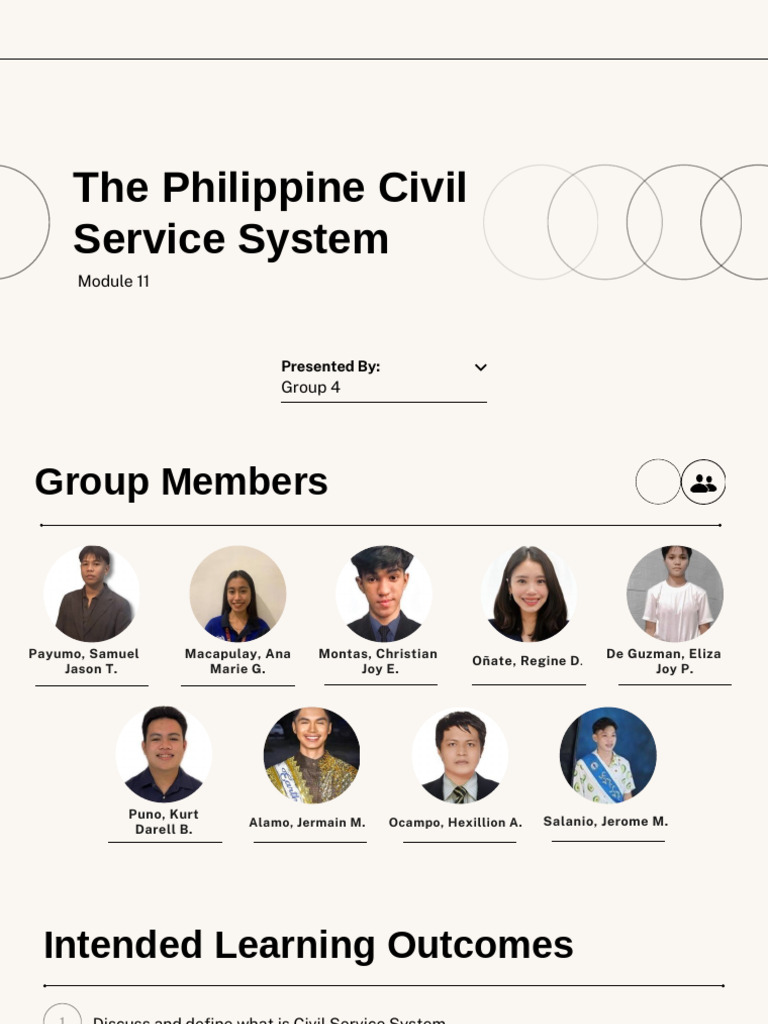 Philippine Civil Service System Overview | PDF | Civil Service | Employment