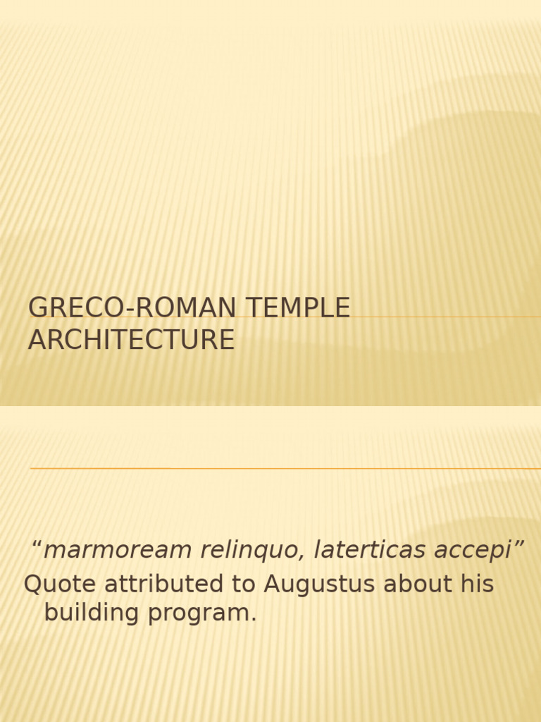 Greco-Roman Temple Architecture Overview | PDF | Column | Architectural ...