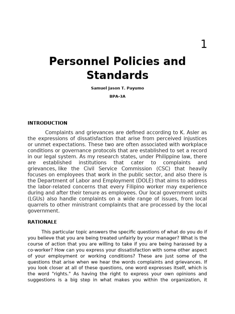 Chapter 5 Personnel Policies and Standards Docs 2 | PDF | Mediation | Arbitration