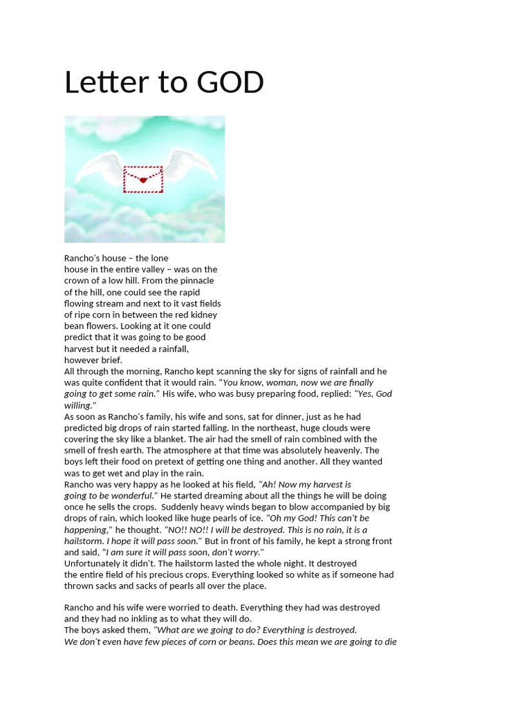 Letter to GOD | PDF | Rain | Sky