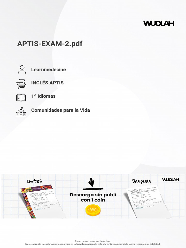 Wuolah Free APTIS EXAM 2 | PDF