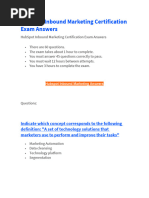 HubSpot Inbound Marketing Exam Answers | PDF | Marketing | Market ...