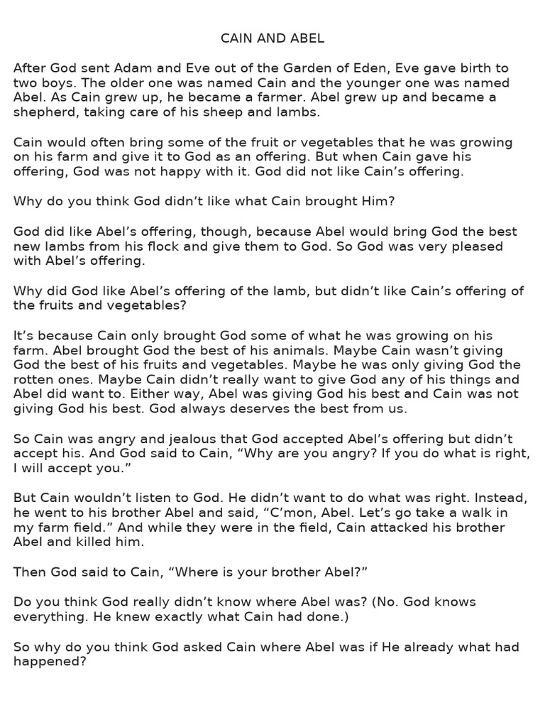 CAIN AND ABEL | PDF | Cain And Abel