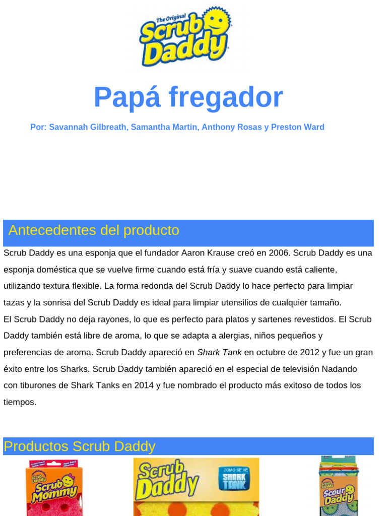 Presentación Scrub Daddy | PDF | Marca | Publicidad