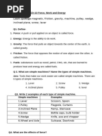Worksheet Force Work Energy Class 4 B | PDF | Force | Machines