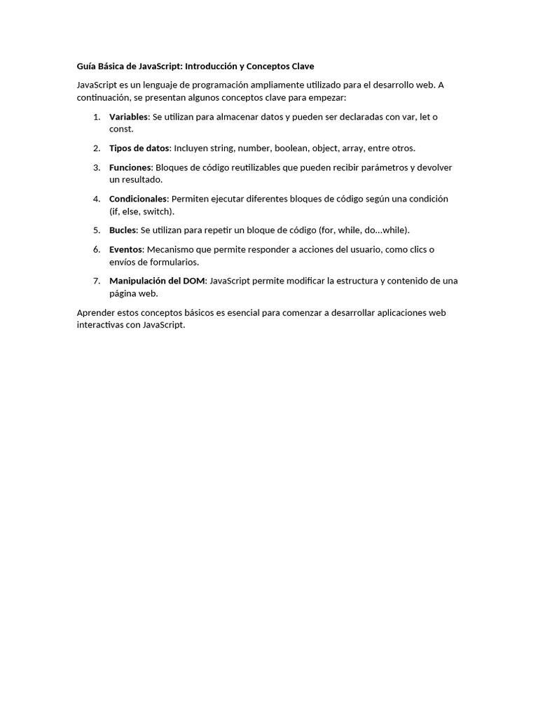 Guía Básica de JavaScript | PDF