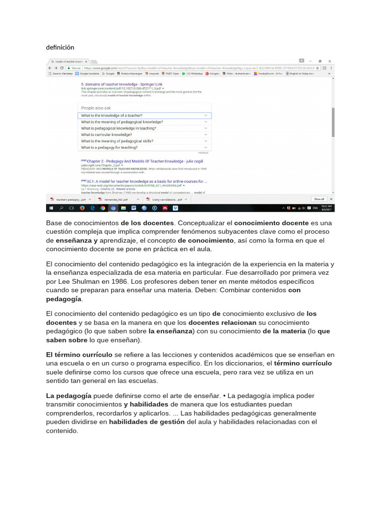 Definición Del Conocimiento | PDF