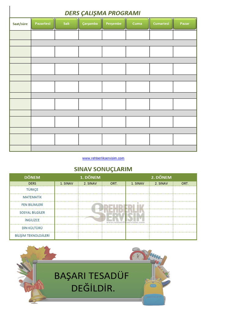 5-6-7.sinif_ders_calisma_programi_BOS_FORM | PDF