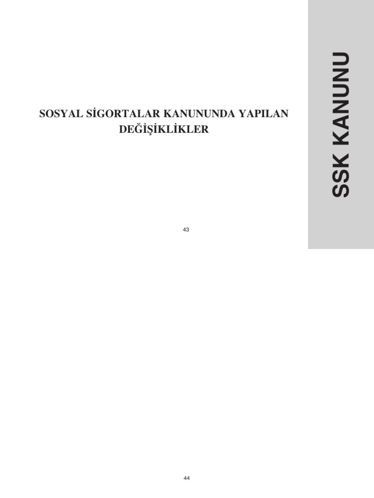 4958 Sayılı SSK Kanunu | PDF