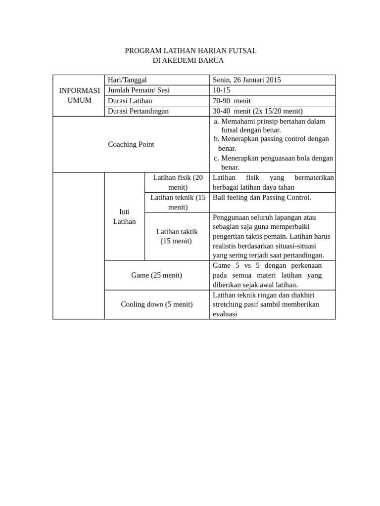 Program Latihan | PDF