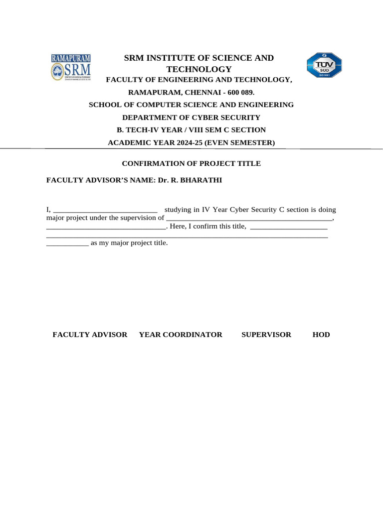 SRM Institute of Science and Technology | PDF
