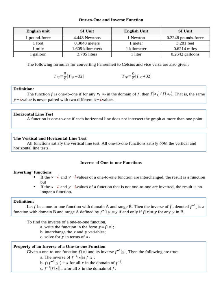 GenMath One-To-One Function | PDF | Function (Mathematics) | Fahrenheit