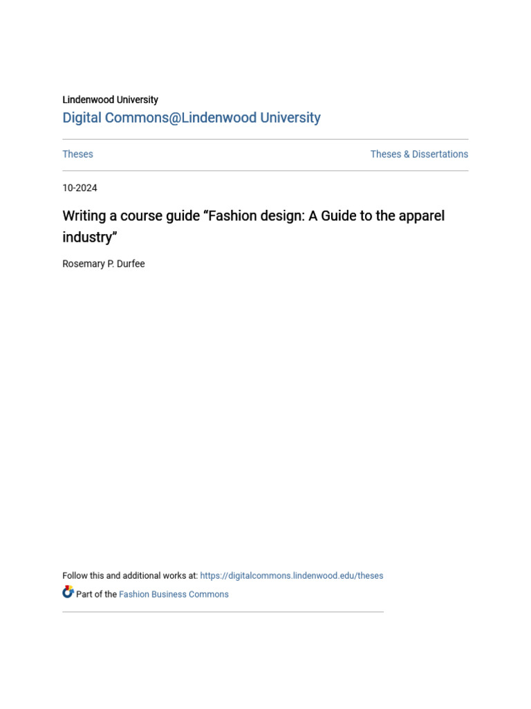 Writing A Course Guide - Fashion Design - A Guide To The Apparel in ...