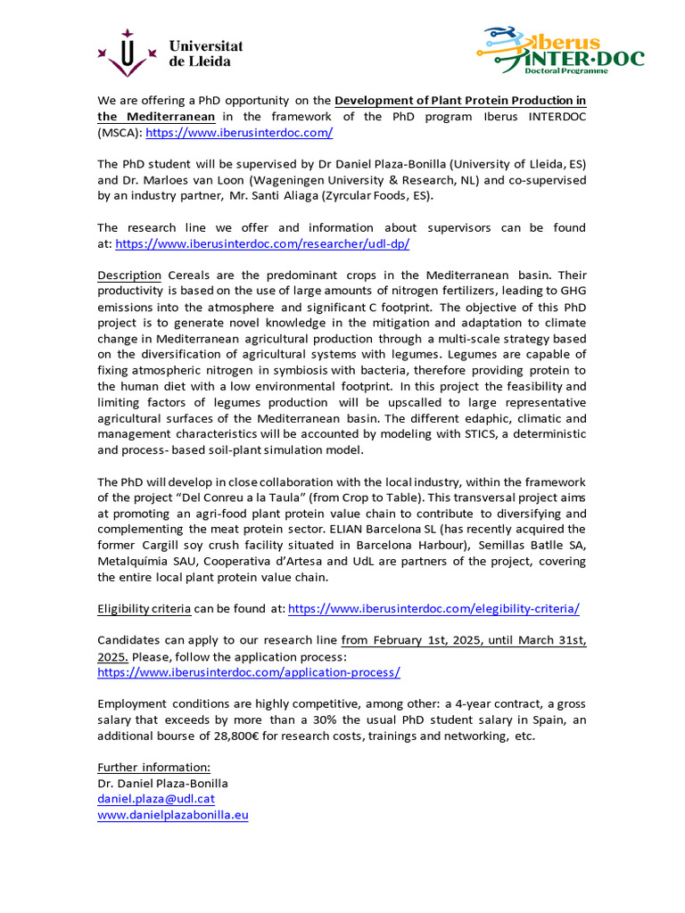 Plant Protein - Iberus Interdoc - UdL | PDF | Agriculture | Natural ...