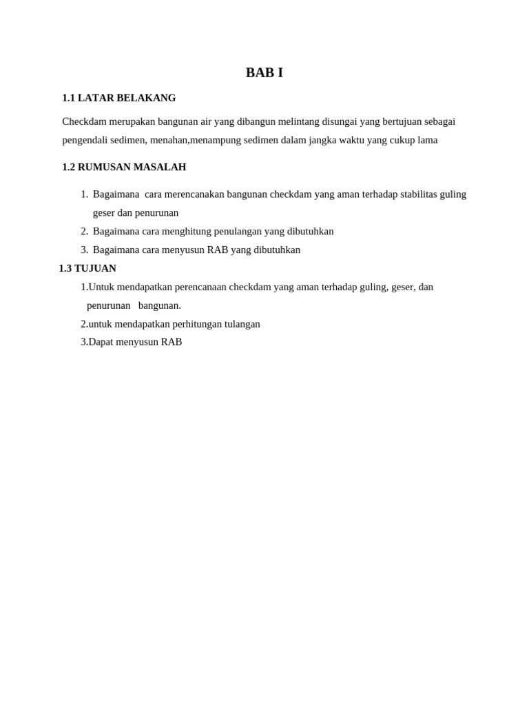 Perencanaan dan Stabilitas Checkdam | PDF