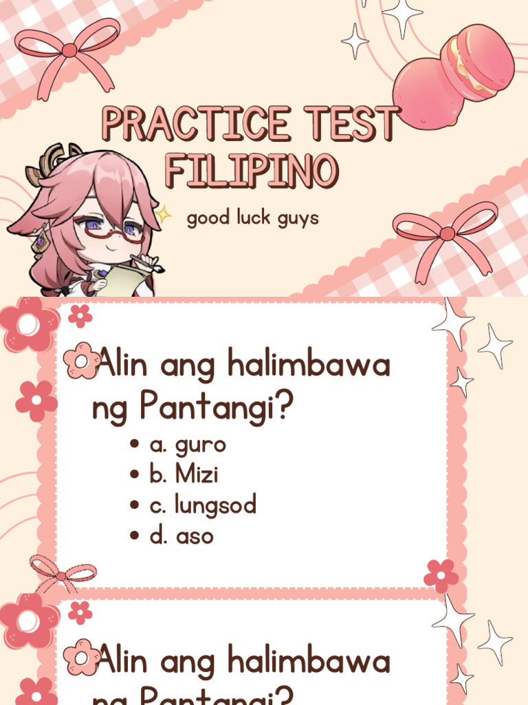 Practice Test Filipino | PDF