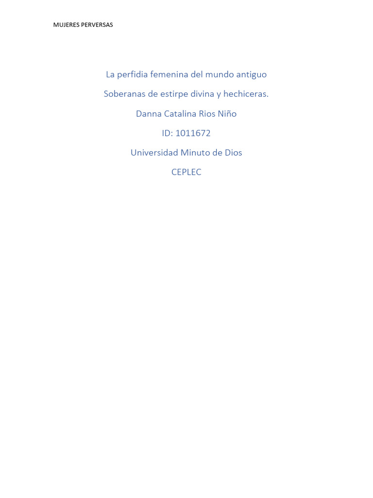 La Perfidia Femenina Del Mundo Antiguo | PDF | Patriarcado | Amor