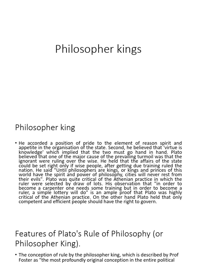 Plato's Philosopher King Concept Explained | PDF | Plato | Liberal Arts ...