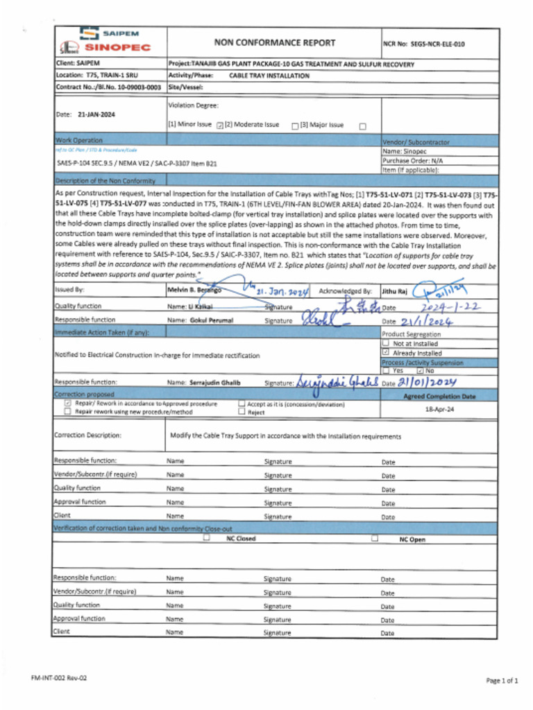 Segs NCR Ele 0010 | PDF