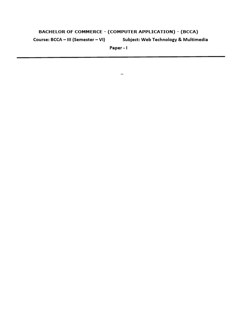 BCCA Web Technology Exam Guide | PDF | Xml | World Wide Web