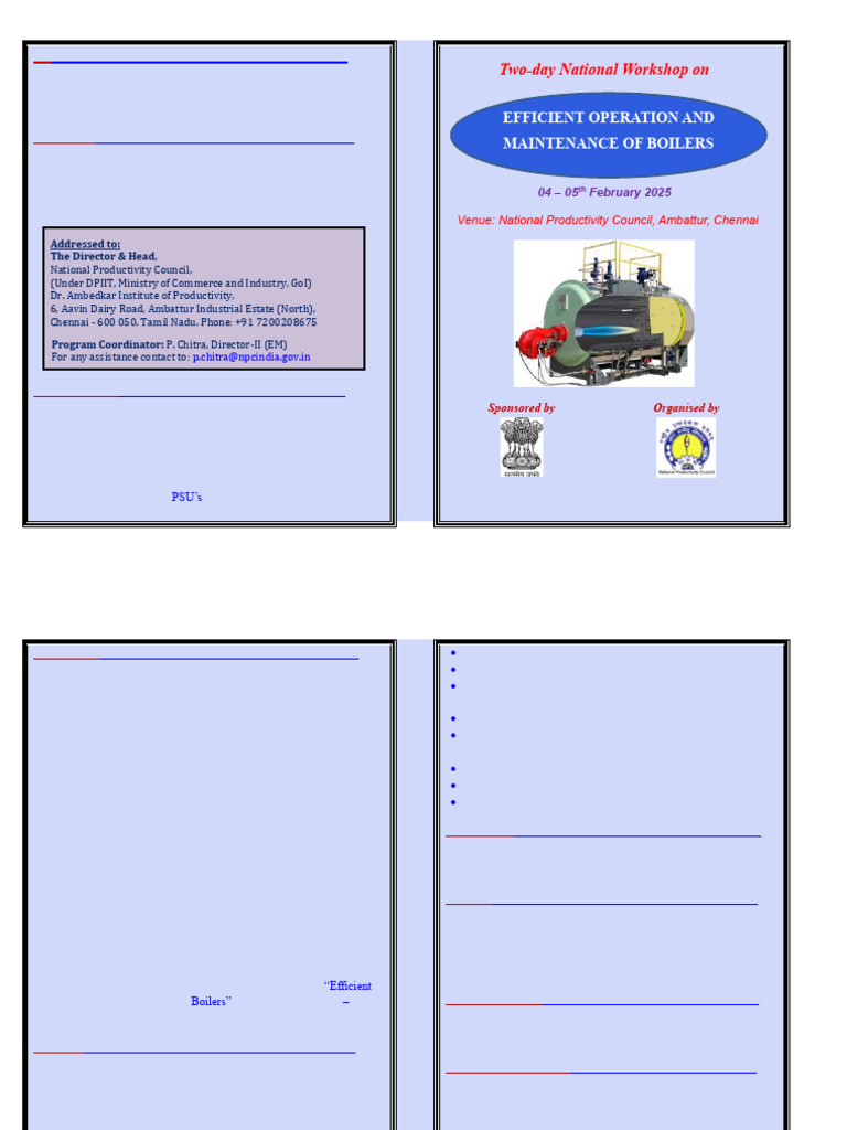 Boiler 2 Day Workshop Brochure Feb.2025 | PDF | Boiler | Energy Conversion