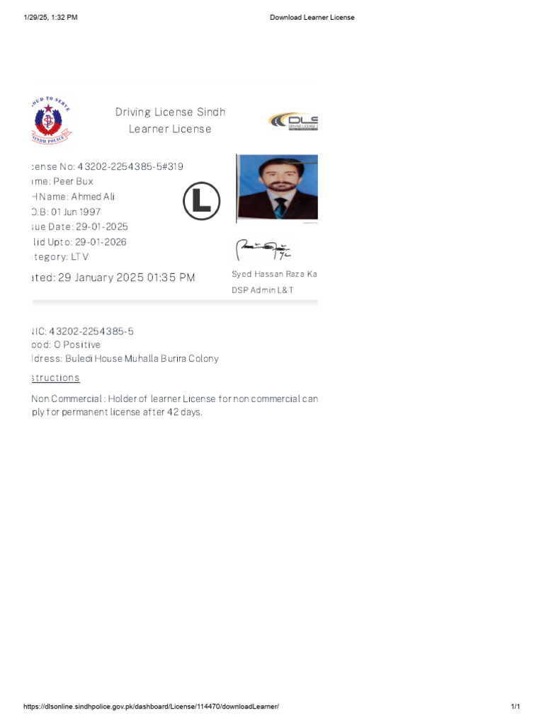 Learner License Pir Bux | PDF