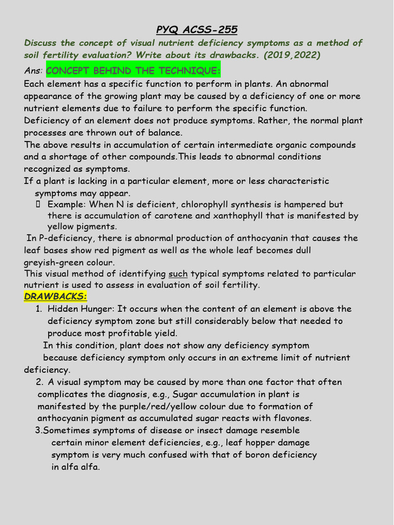 PYQ ACSS.docx | PDF | Soil | Fertilizer