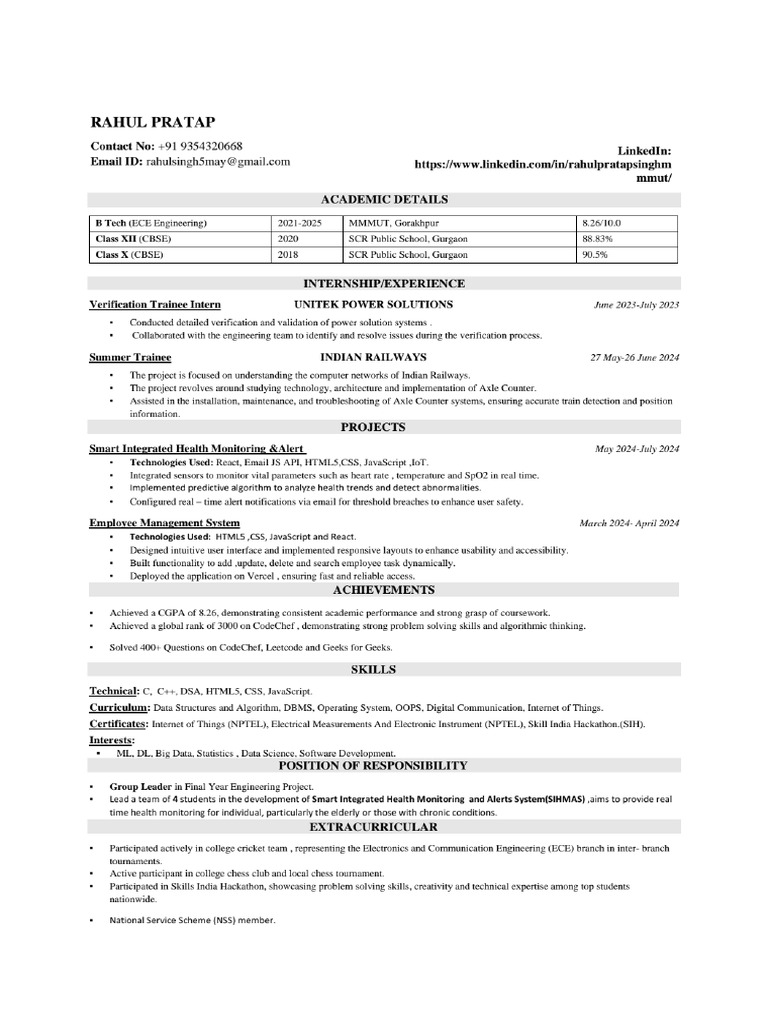 Rahul Resume | PDF