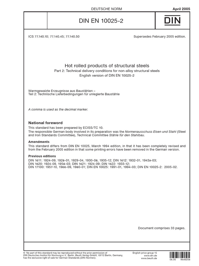 DIN EN 10025-2 | PDF