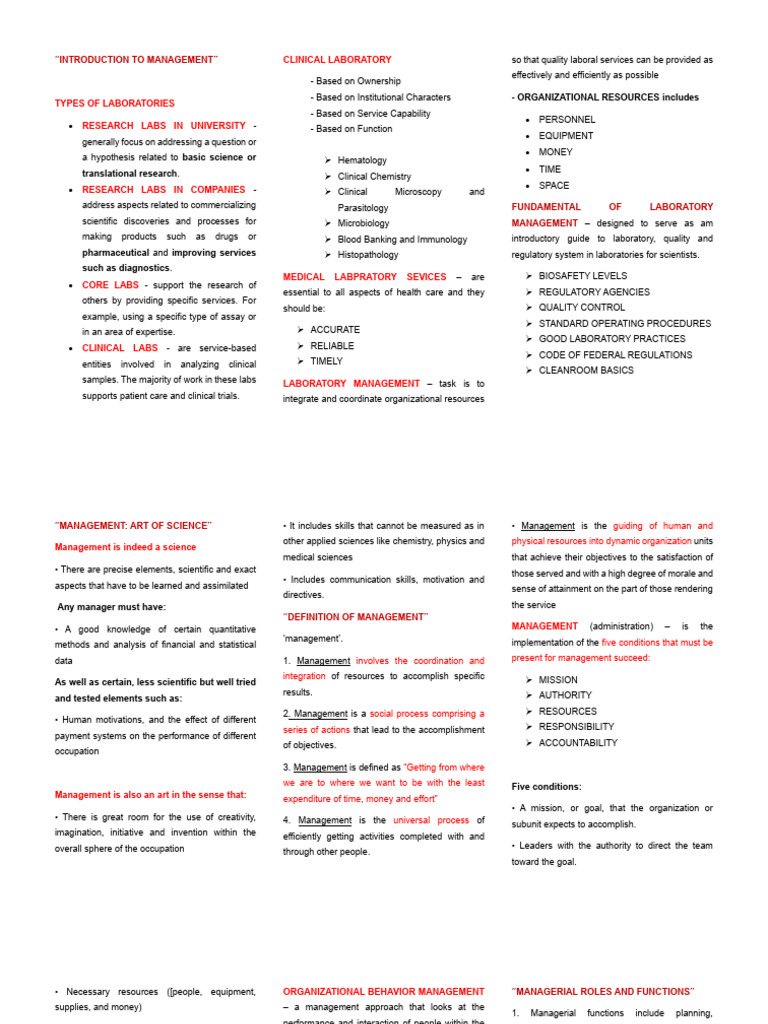 Introduction to Laboratory Management | PDF | Laboratories | Science