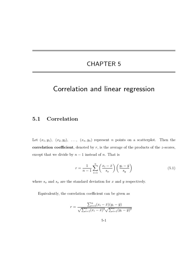 Chap5Correlation_LinearRegression | PDF | Errors And Residuals | Regression Analysis