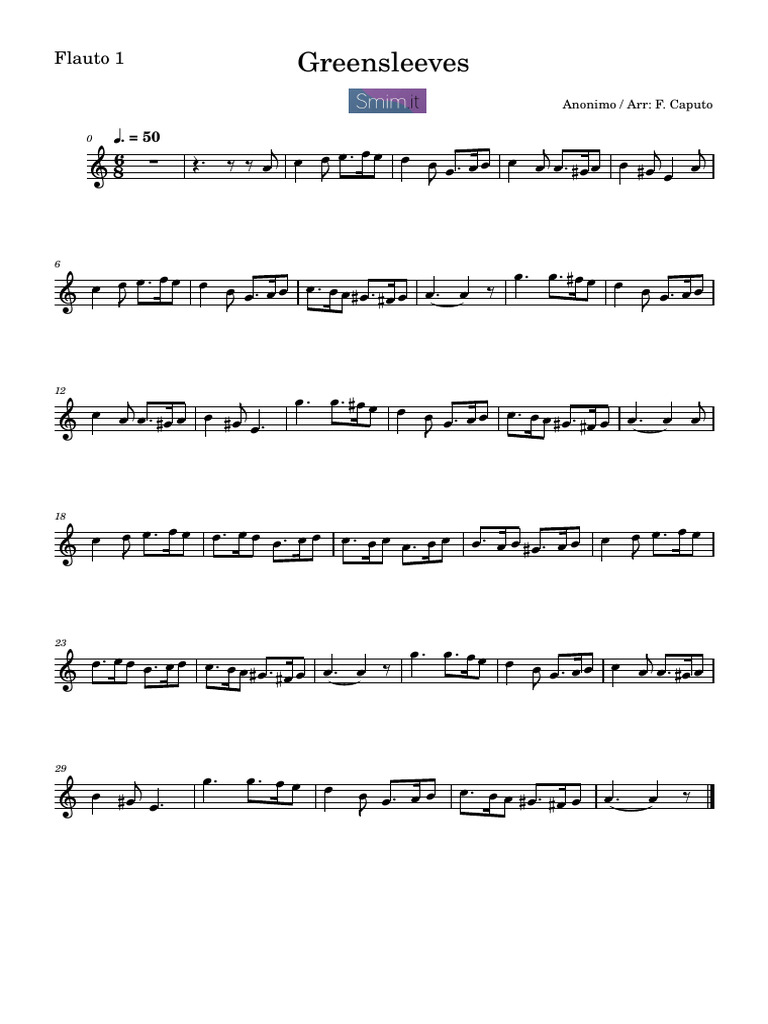 Greensleaves FLAUTO 1 | PDF