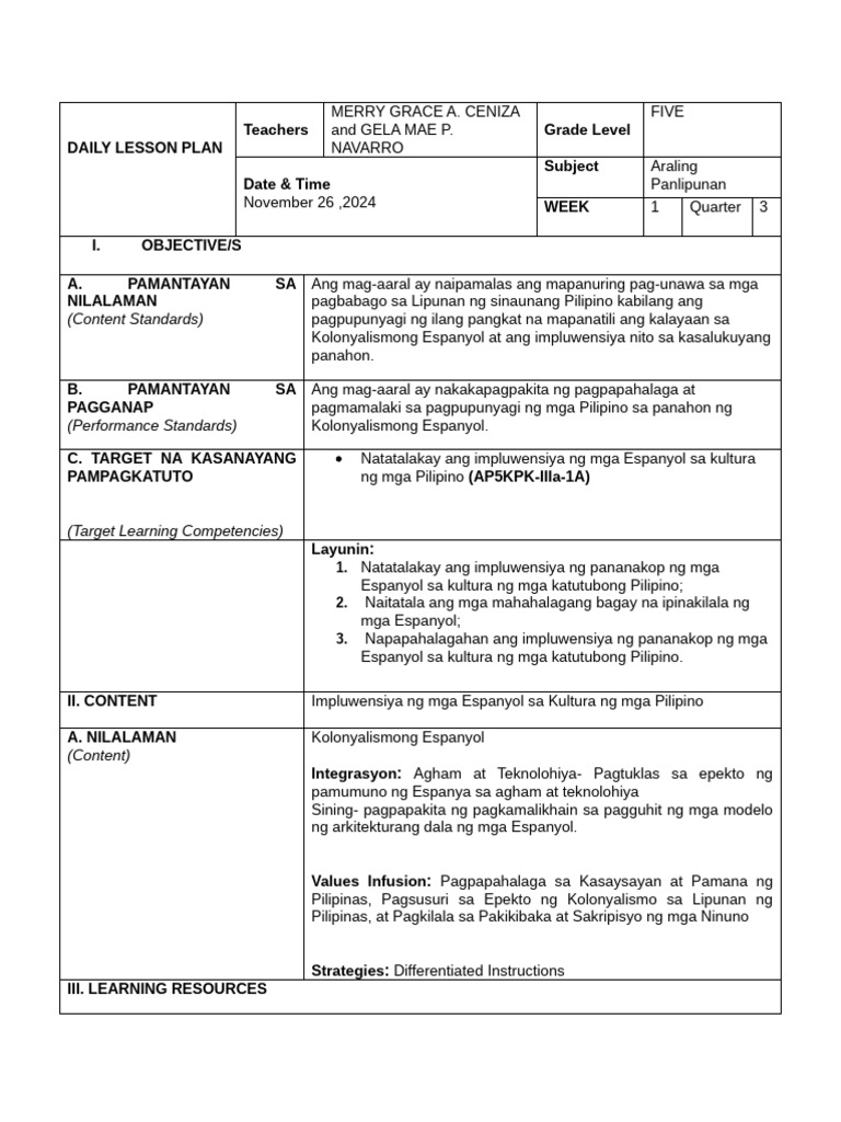 Daily Lesson Plan-Ss Very Final | PDF