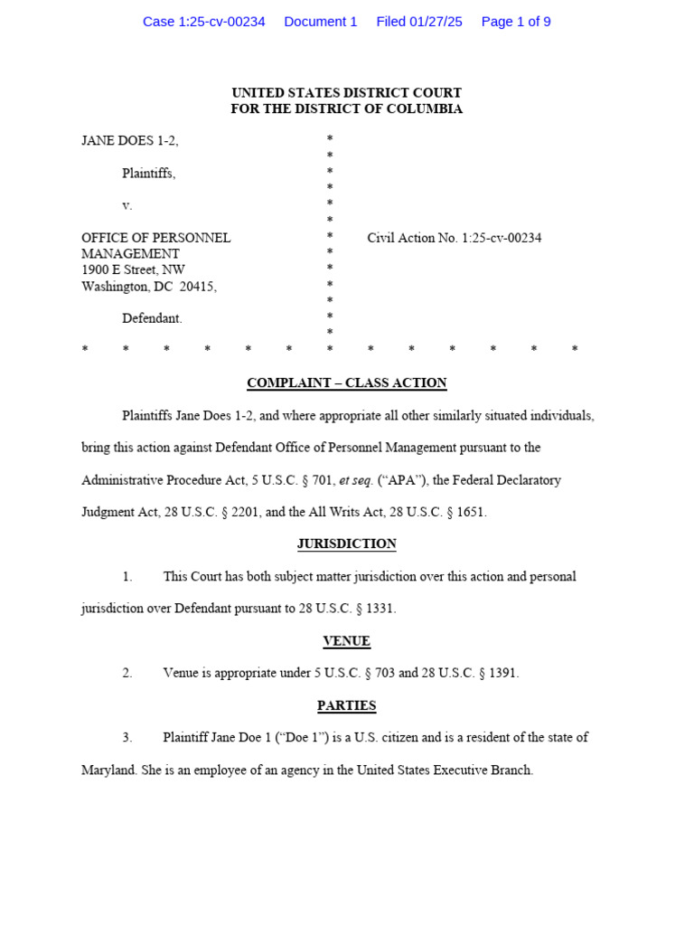 OPM Email Server Suit | PDF | Class Action | Lawsuit