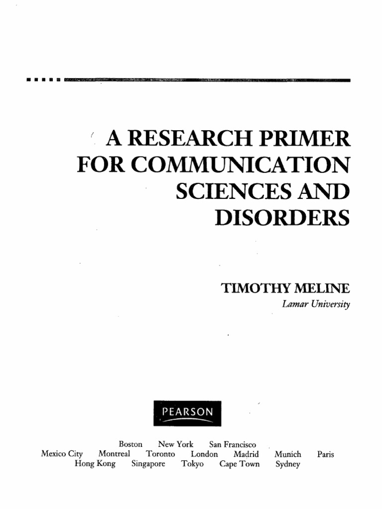 Research Primer for Communication Disorders | PDF | Statistics | Effect ...