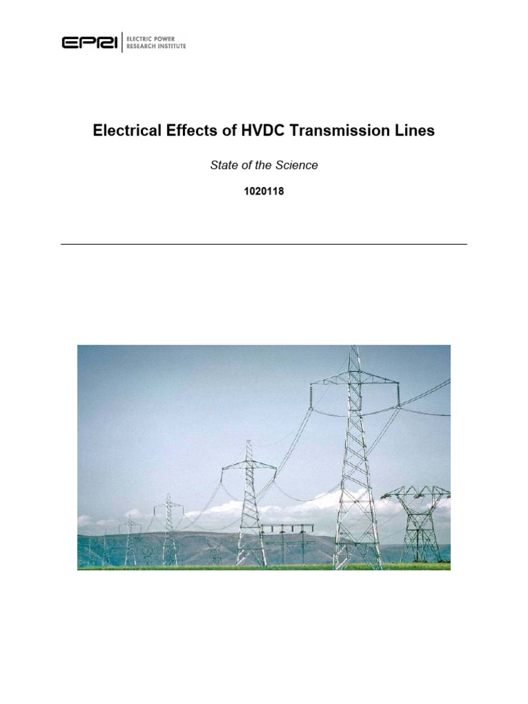 1020118_Electrical Effects of HVDC Transmission Lines | PDF | High Voltage Direct Current ...