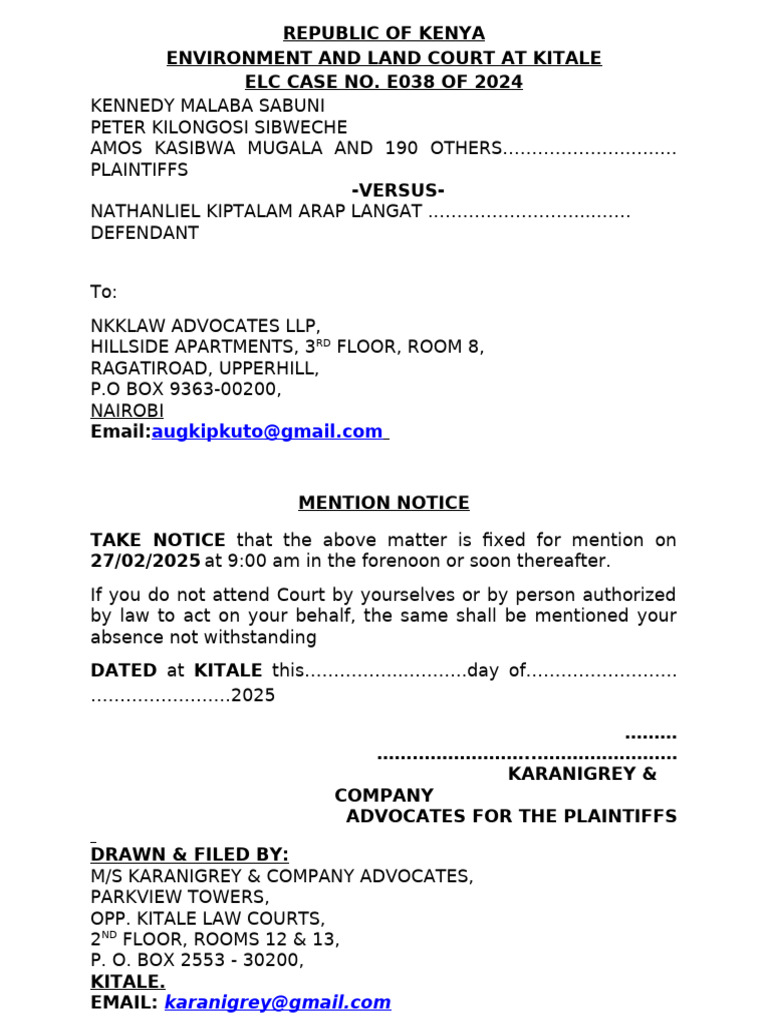 Mention Notice-Sabuni | PDF