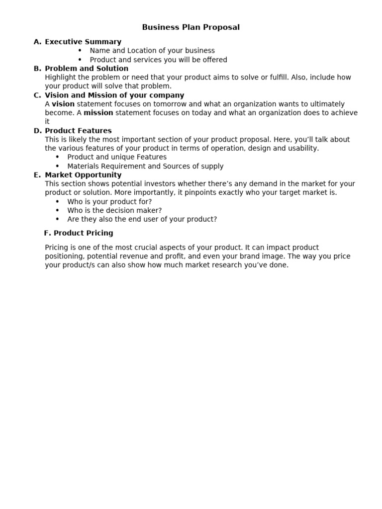 Business Plan Proposal | PDF