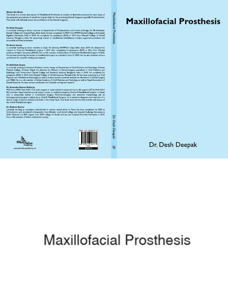 Maxillofacial Prosthesis White Falcon | PDF | Prosthodontics | Poly ...