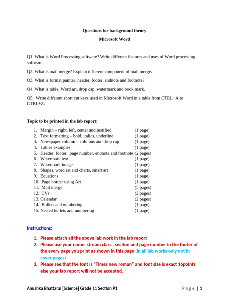 Microsoft Word Processing Essentials | PDF