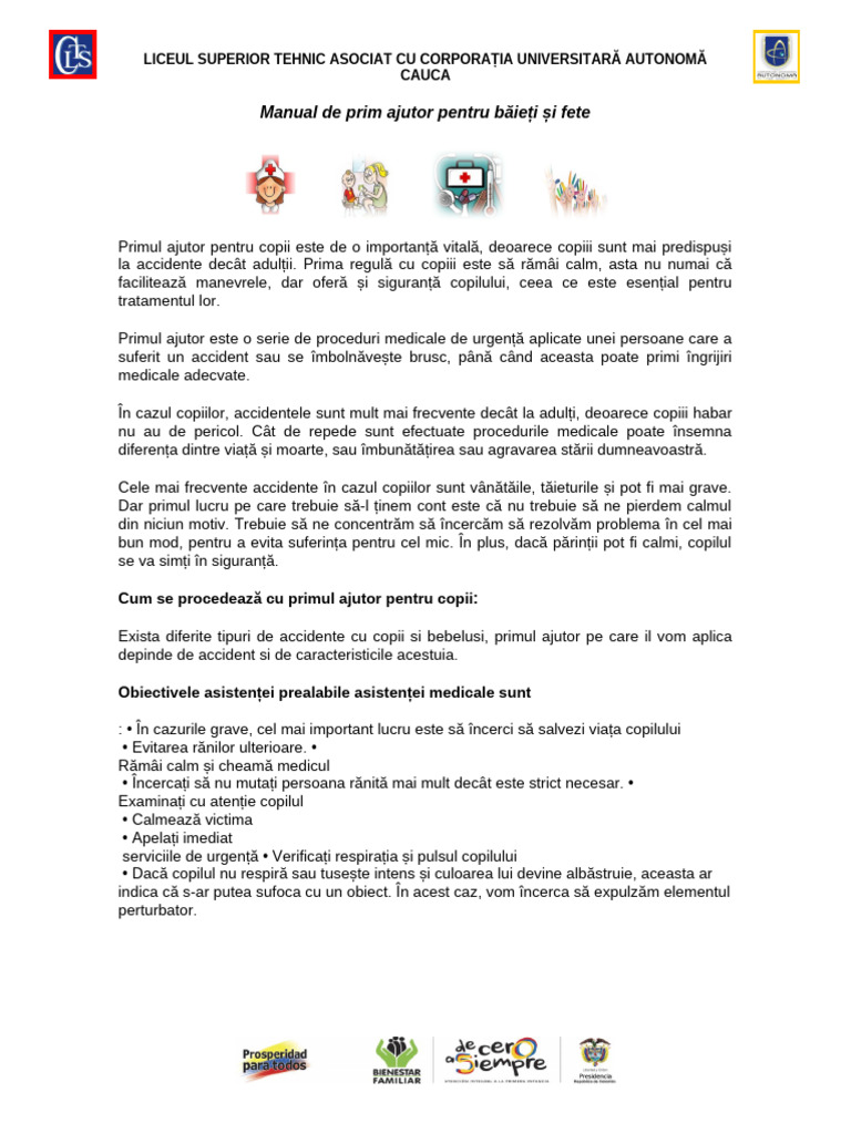 Manual de Prim Ajutor Pentru Copii | PDF