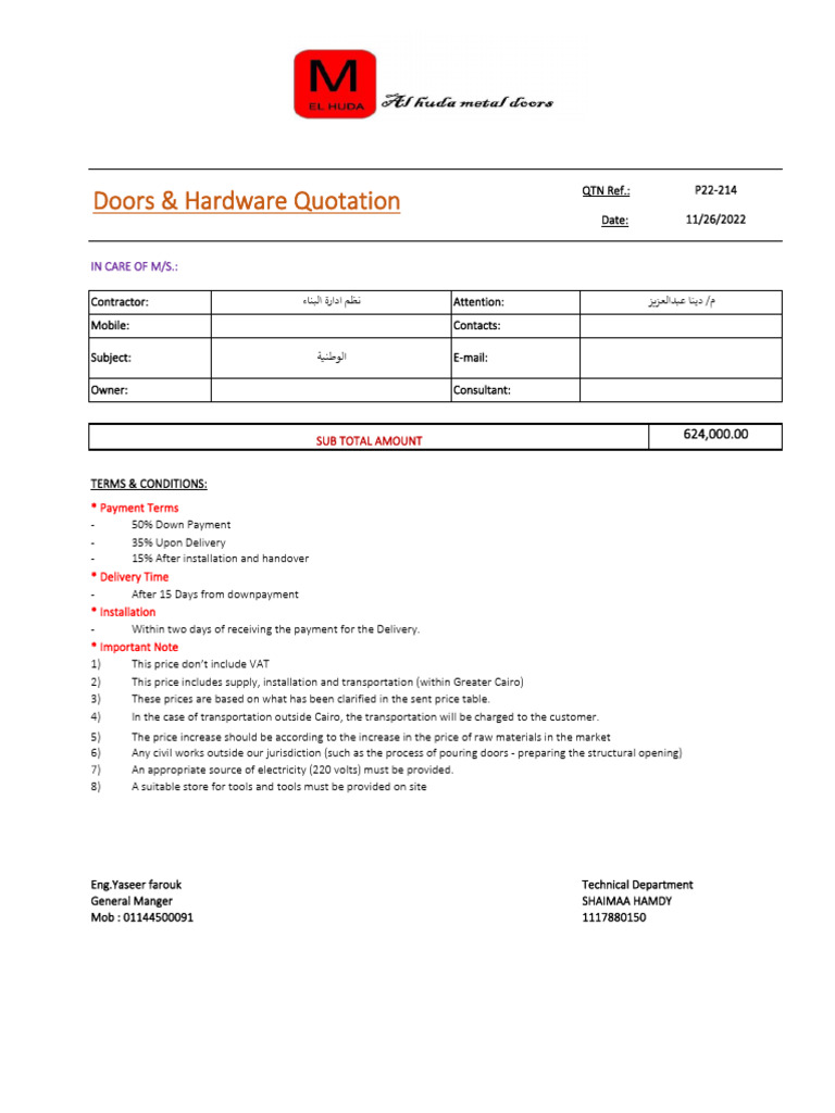 Div.08-Metaldoors-Alhuda Metal Doors | PDF