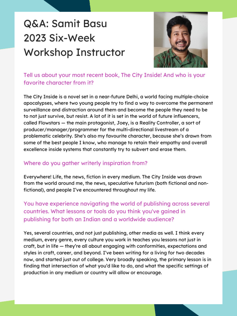 Samit Basu Interview 2023 | PDF