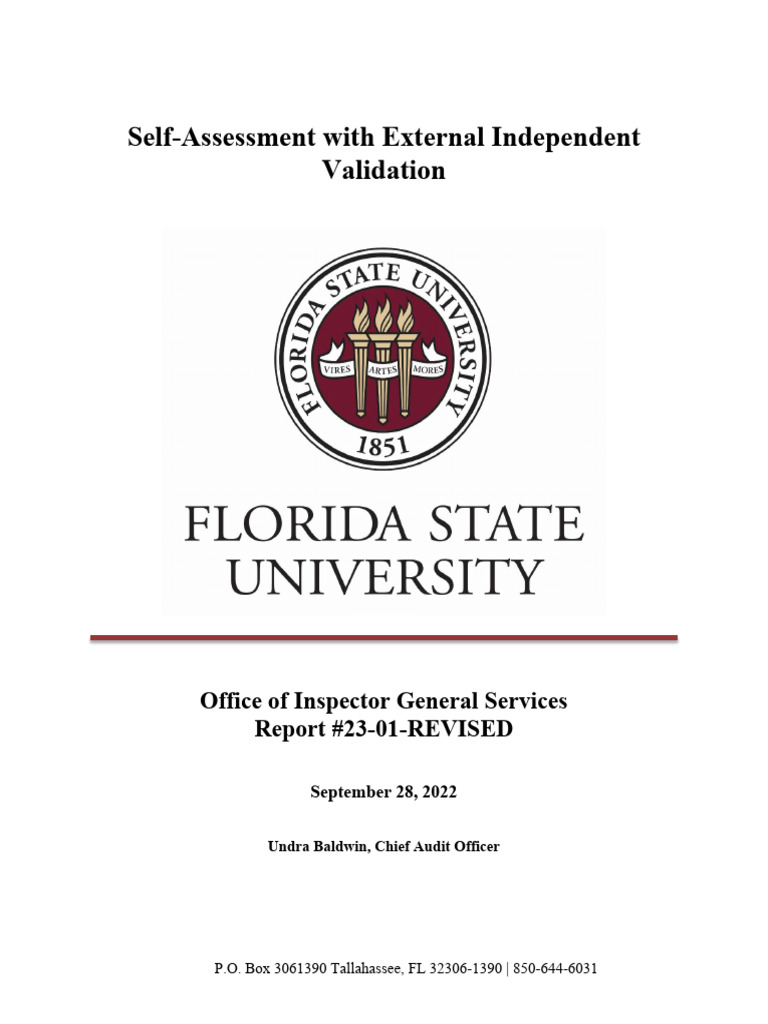 QAR Self-Assessment (Revised) With External Independent Validation ...