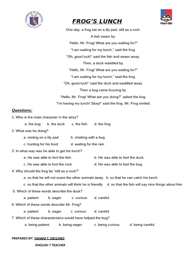 Frogs-Lunch-Grade-5 | PDF