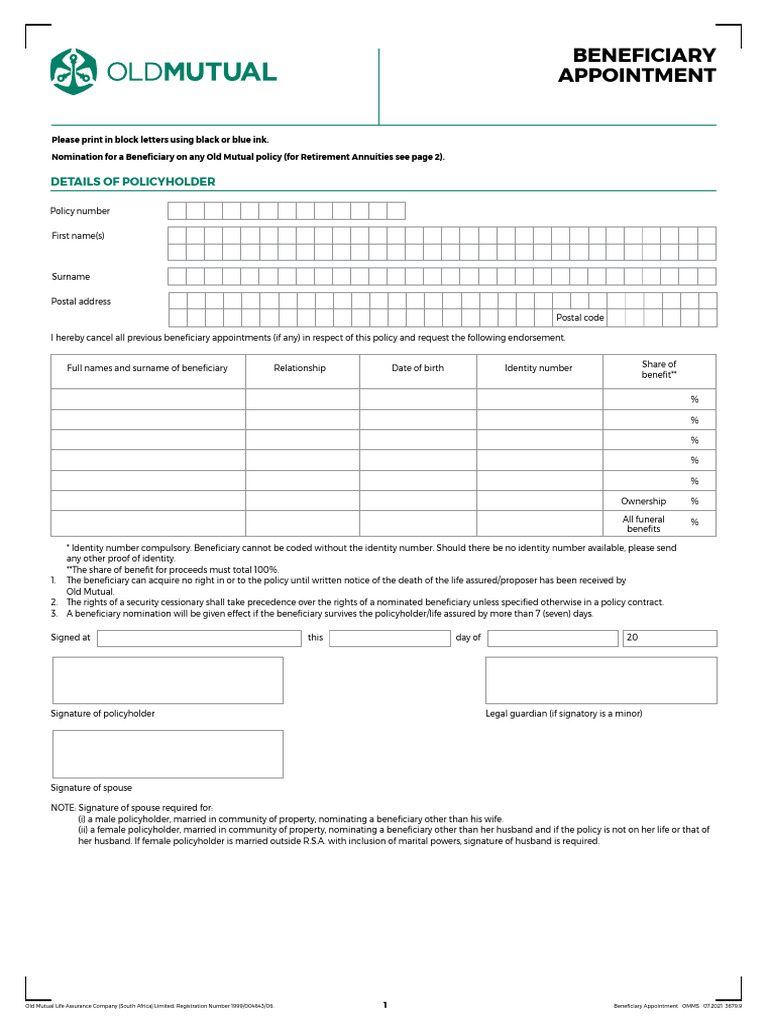 Beneficiary - Appointment - Endowment | PDF | Life Insurance | Insurance