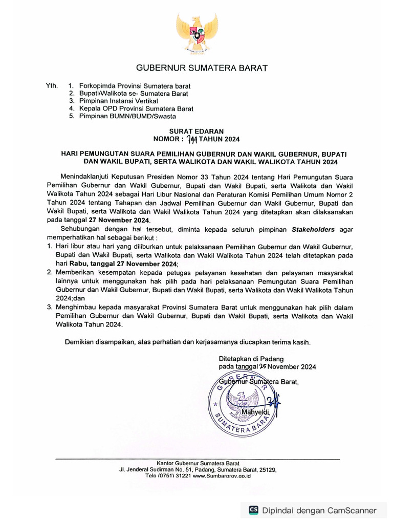 Surat Edaran Gubernur | PDF